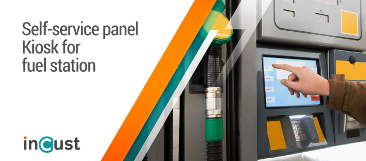 Customer self-service at the fuel station via Kiosk information panel ...